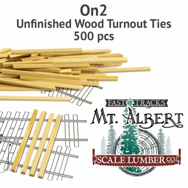 On2 Scale, Unfinished Wood Turnout Ties - 500 pcs