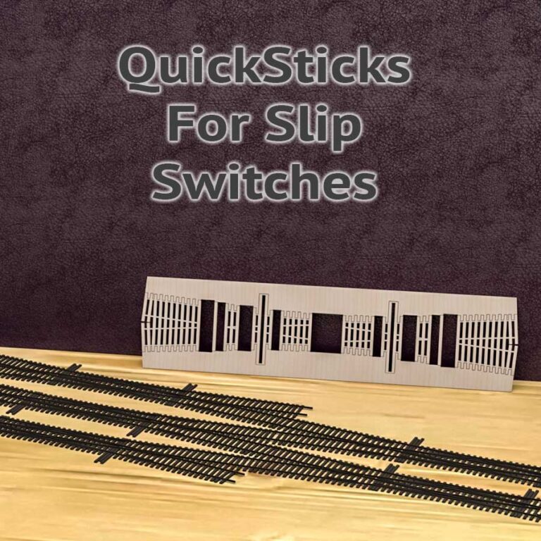 QuickSticks Laser Cut Ties For HO, #8 Double Slip-over Switches